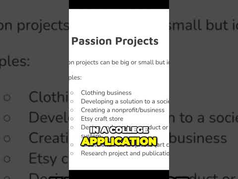 Unique Passion Projects To Boost Your College Applications! 2024 College Admission Tips #collegeprep