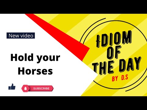 Idiom of the Day 1 - Hold your horses