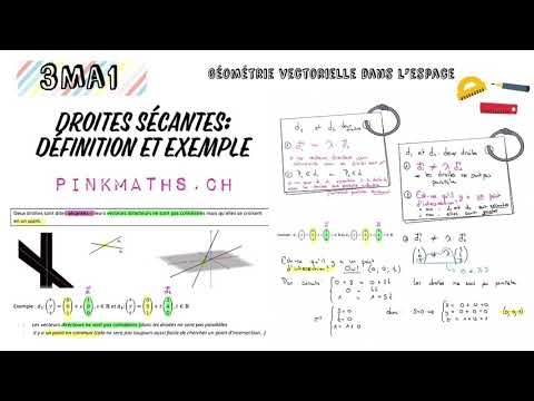 3ma1- Droites sécantes : définition et exemple (géométrie vectorielle dans l’espace)