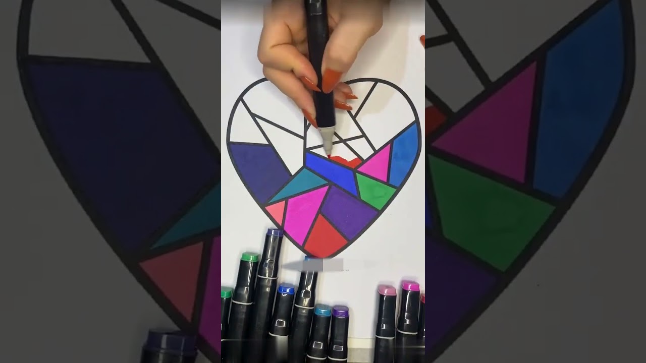 Heart Coloring Sheet Tutorial – Perfect for Stress Relief and Creativity #coloring #art book