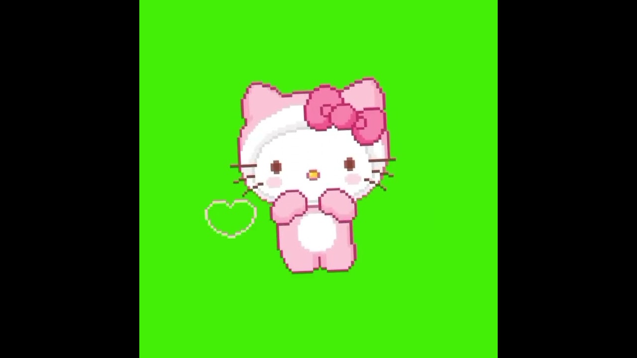Hello kitty green screen background