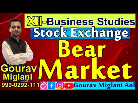 Bear Market meaning stock market, stock exchange term in Hindi & English | Business Studies class 12