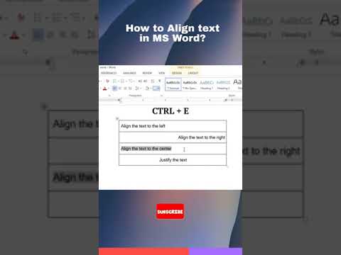 How to align text in MS Word using shortcut keys? || #msword #shortcutkeys #youtubeshorts #viral