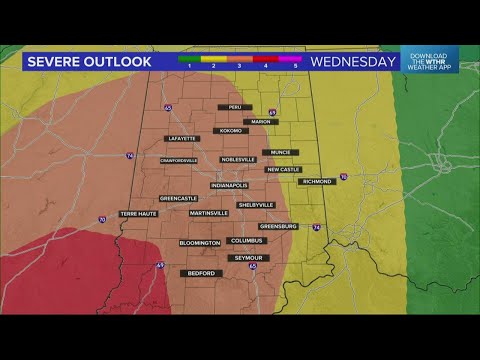 Severe weather could impact parts of Indiana Wednesday