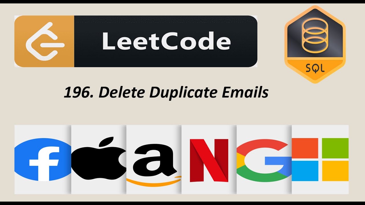 196. Delete Duplicate Emails | LeetCode | SQL | Solution | Interview Problem