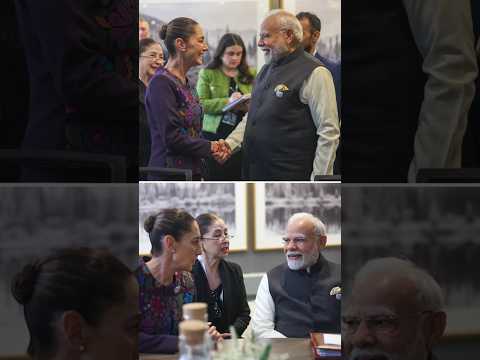 PM Modi and President Claudia Sheinbaum Pardo of Mexico meet in Kananaskis, Canada | #shorts