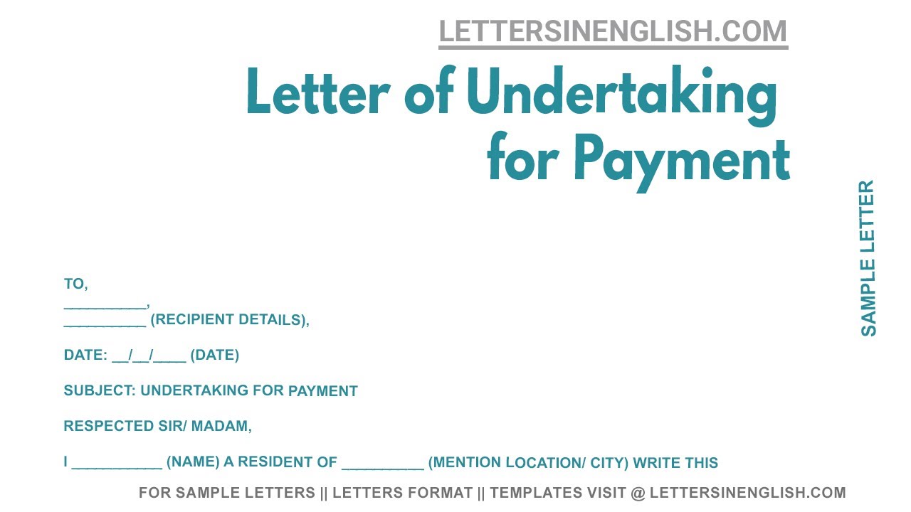 Letter Of Undertaking For Payment - Sample Undertaking Letter for Payment for Using Services