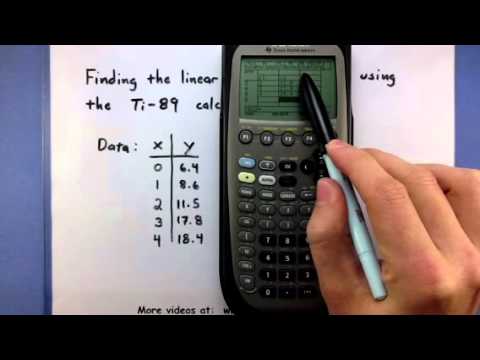 Pre-Calculus - Find the linear regression line using the TI-89 calculator