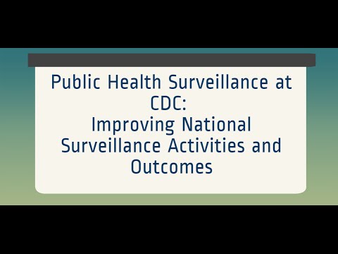 Public Health Surveillance at CDC: Improving National Surveillance Activities and Outcomes