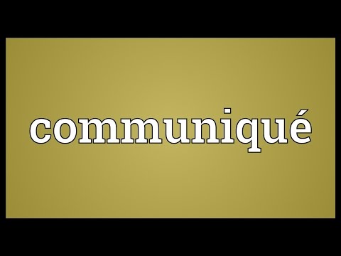 Communiqué Meaning