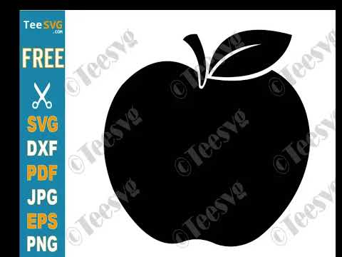 Black Apple Silhouette CLIPART Free JPG SVG PNG with Transparent Background Download | Teesvg