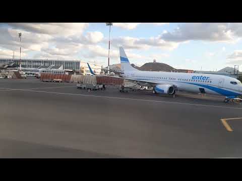 Landing at Heraklion International Airport "Nikos Kazantzakis" (Crete, Greece)