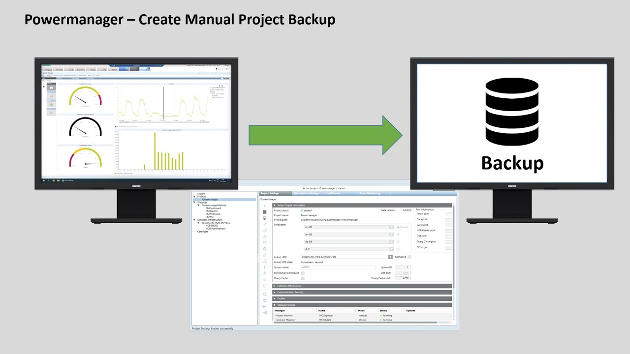 Powermanager - Create manual project backup