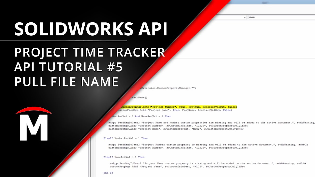 Project Time Tracker - Pulling File Names - SOLIDWORKS API Tutorial #5