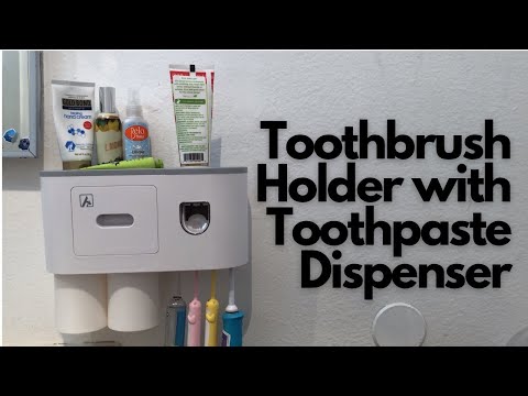 Aeakey Wall-Mounted Toothbrush Holders with Automatic Toothpaste Dispenser