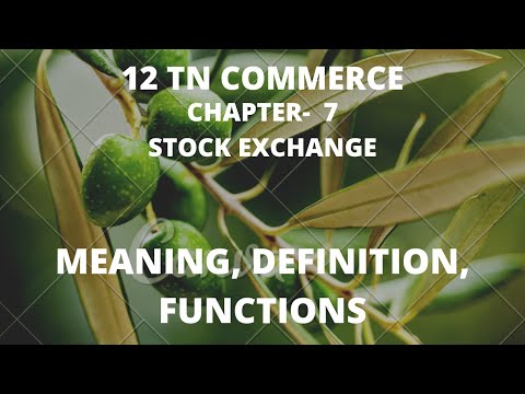 12commerce ch-7 stock exchange.meaning,definition,functions in tamil