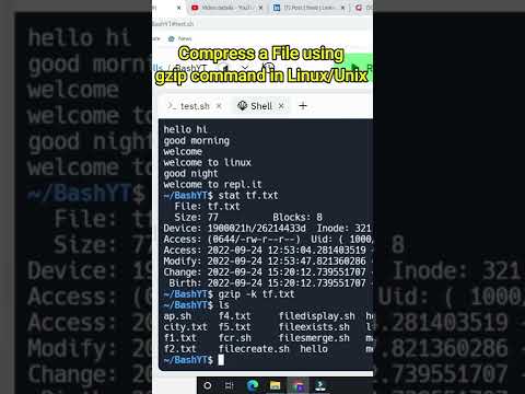 File Compress in Linux | gzip command Linux #shorts