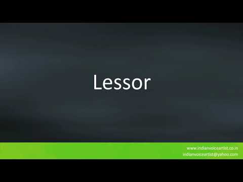 How to pronounce "Lessor".