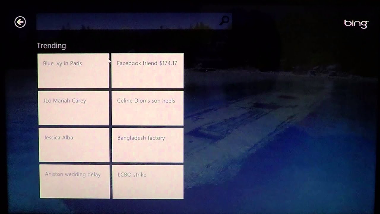 Windows 8  Using the bing search app