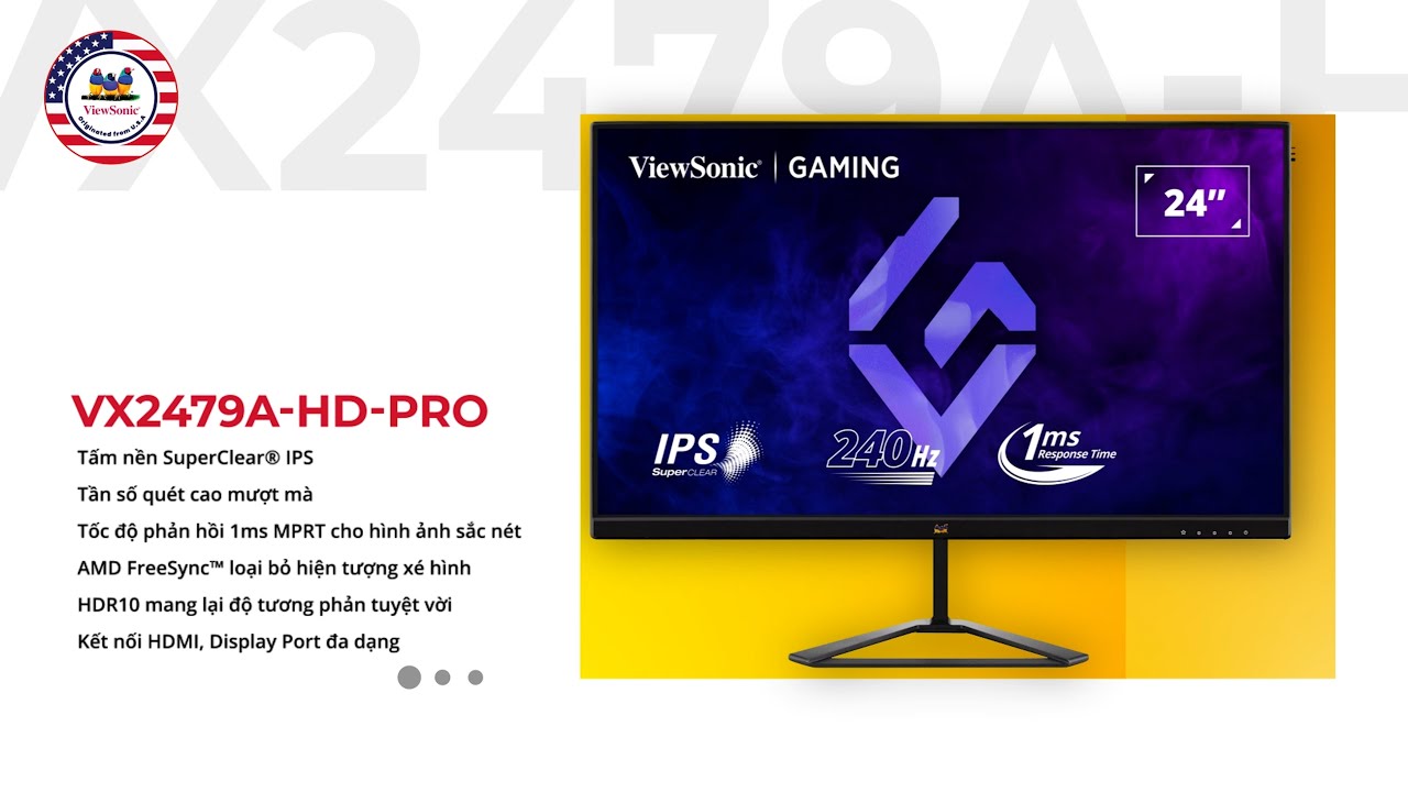 Màn hình Viewsonic VX2479A-HD-PRO (23.8 inch/FHD/IPS/240Hz/1ms)