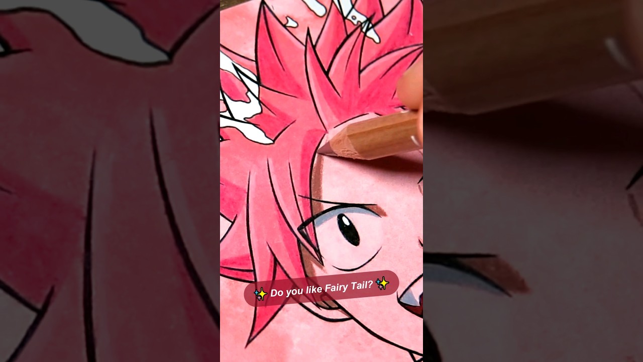 Drawing Natsu and Lucy 🔥🗝️ Fairy Tail | Liquid Art 💦 Part 1 #shorts #fairytail #natsu