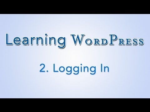 Learn WordPress - Logging In