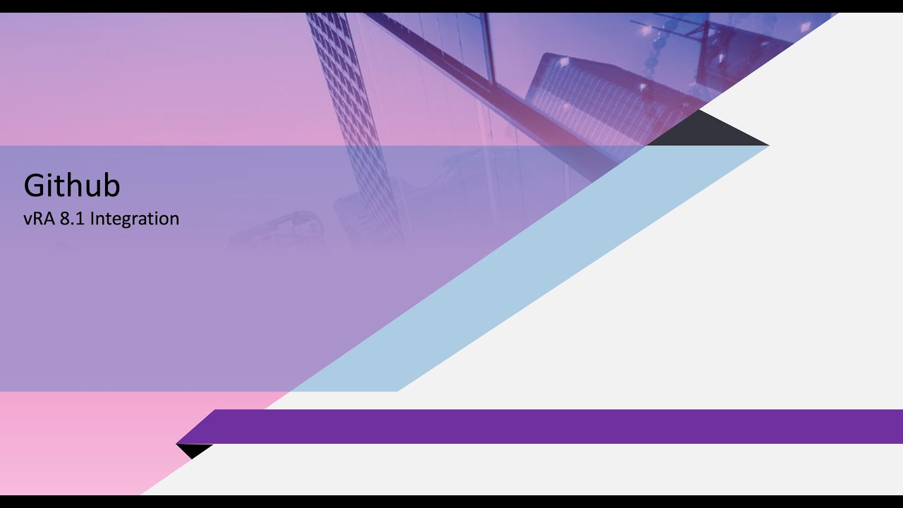 vRA 8.1 integration with Github