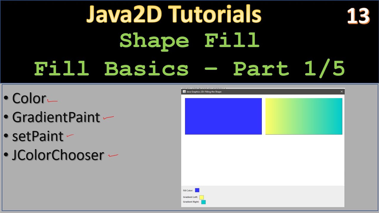 Shape Fill | Part 1 - Basics of Filling Shapes | Java2D Tutorial #13