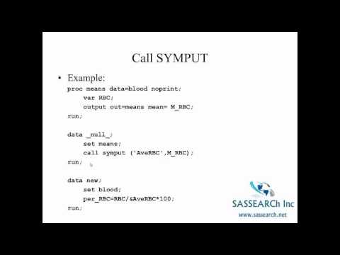 SAS Certification SAS Function Call Symput