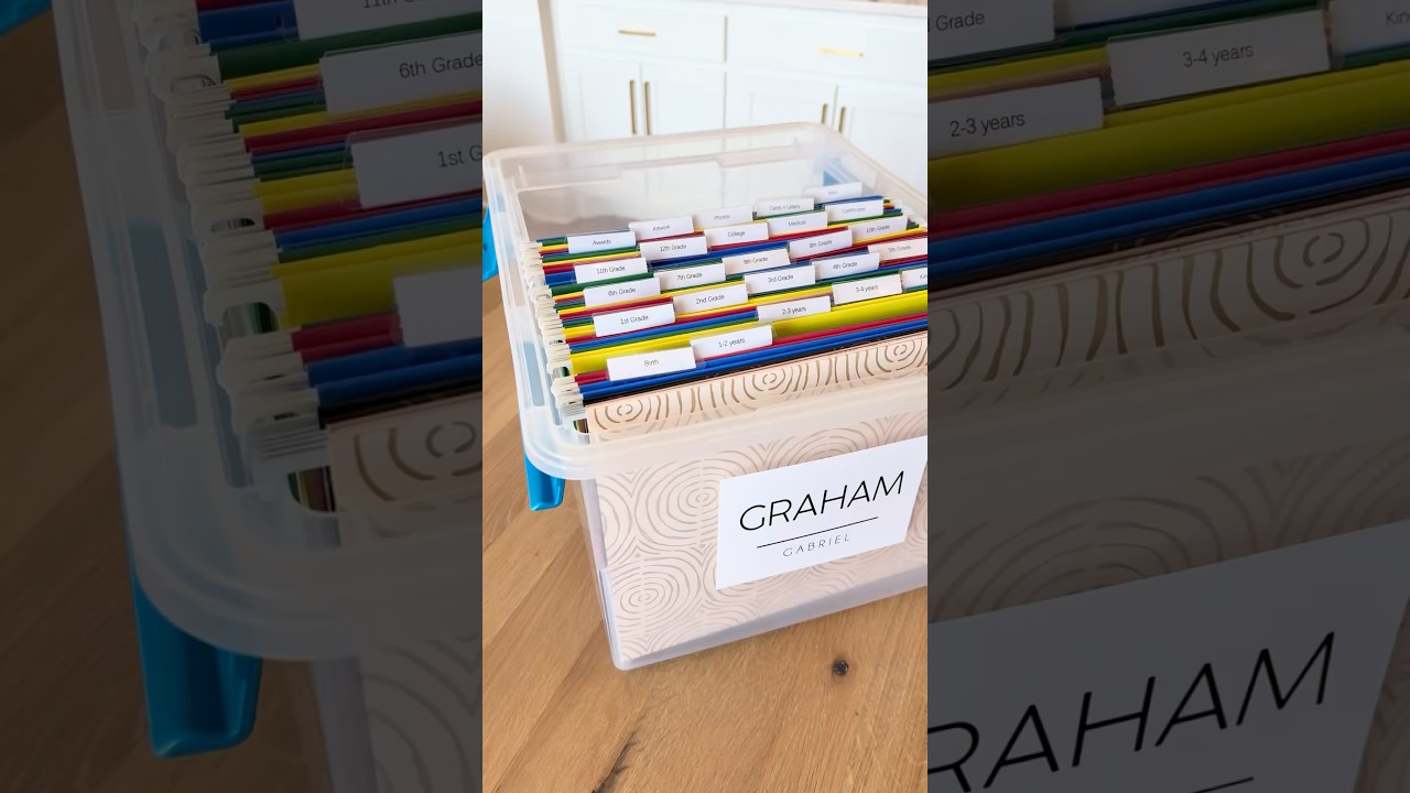 pov: you need a better way organize your kids important documents + keepsakes ✨ #diy #memorybox