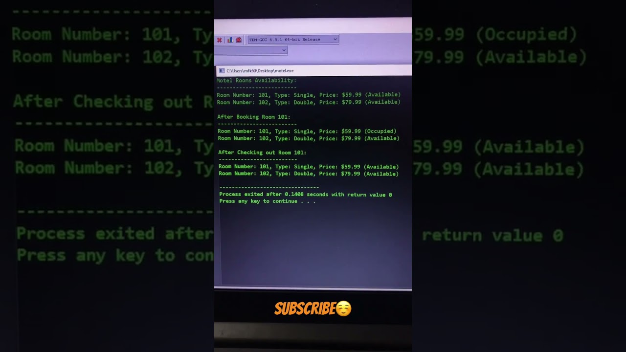 motel rooms IDE dev c++ #cppprogramming
