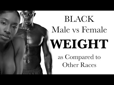Black Male vs Black Female Average Weight Comparison (and other races) | African -American Body Size