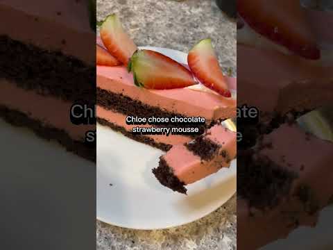 Strawberry or guava mousse cake?