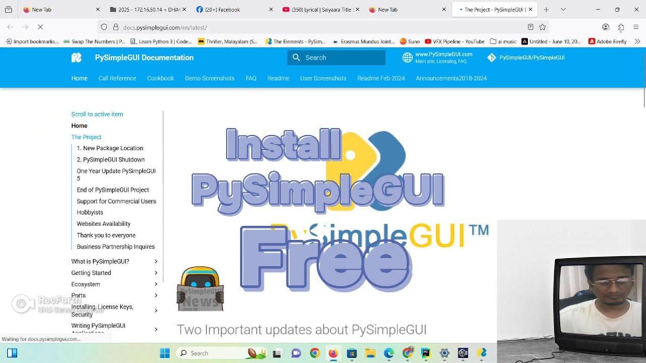 Install PySimpleGUI Free || FreeSimpleGUI | Physpace