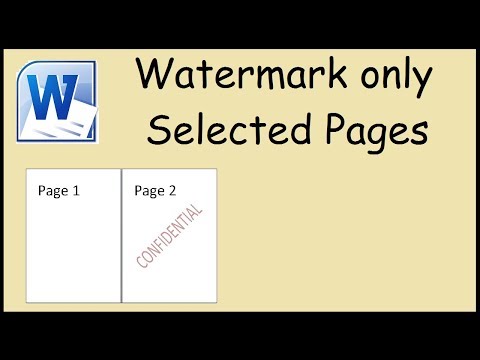 How to watermark one page only in Microsoft Word
