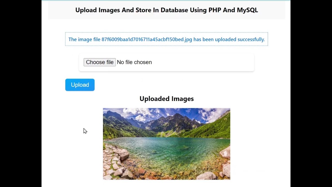 Upload Images And Store In Database Using PHP And MySQL