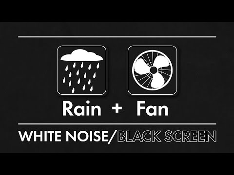 Fan Noise for Sleeping + Rain Sounds Black Screen #157