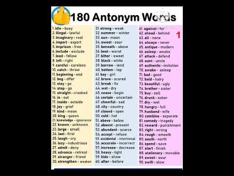 100 antonyms words 👍