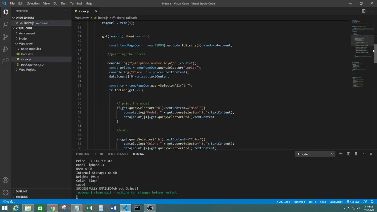 Web crawling using express    Nodejs