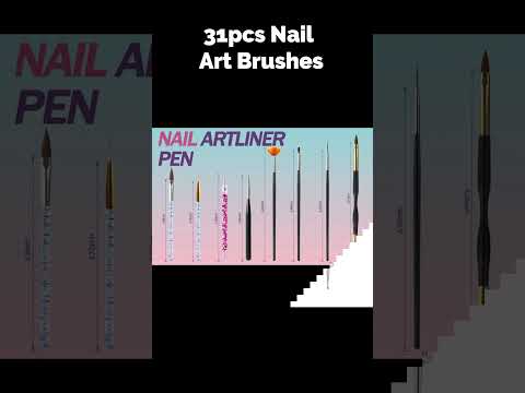 31pcs Nail Art Brushes, Tool Set, Nail Dotting Tools, Nail Dust Brush Striping Brushes #nailart