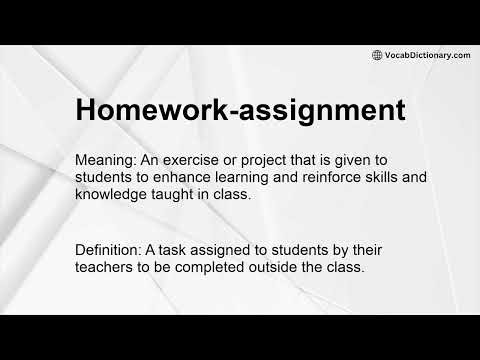 Homework-assignment Meaning