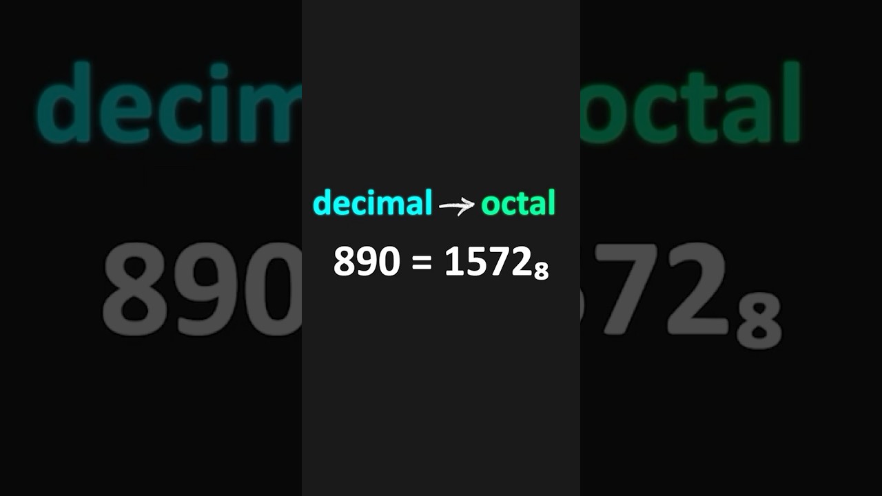 Convert decimal to octal EASY!  #coding #programming #computerscience