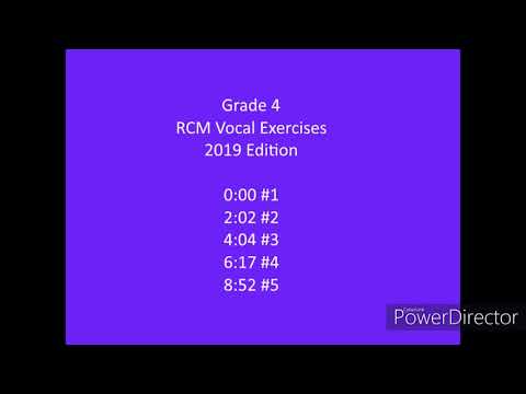 RCM Grade 4 Vocal Exercises 2019 Edition