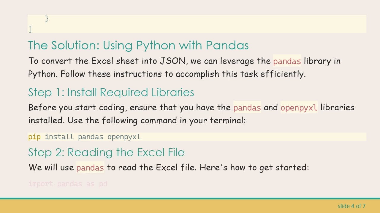 Convert Excel Sheets to JSON Objects with Python3