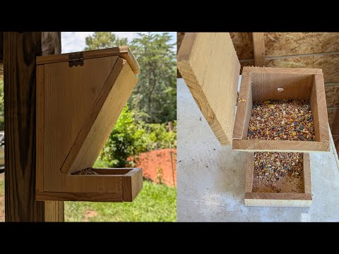 Simple Cedar Picket 'Z Hopper' Bird Feeder Build.