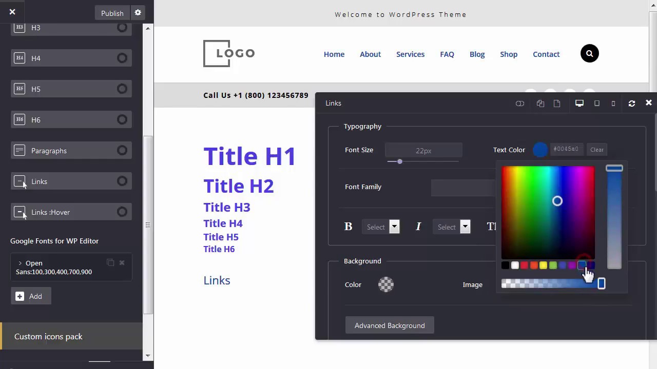 Typography Settings - Xtra WordPress Theme