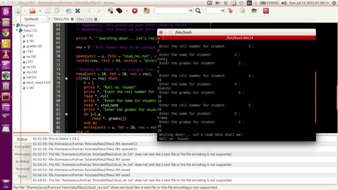 Advanced Fortran Programming : 028 : Processing Files - Direct Access Files