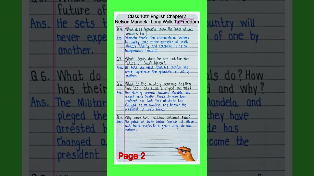 Nelson mandela class 10 question answer. class 10 english chapter 2 question answer. first flight