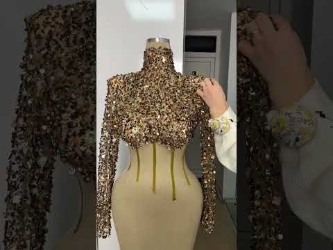 To order this mesmerizing gold couture gown, send us a at @reineecouture