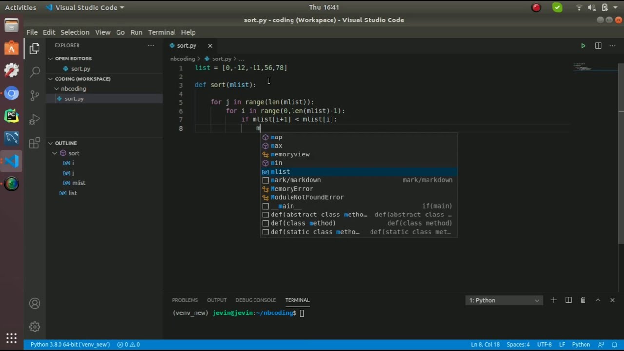 Sorting List Without Using Sort Function in Python